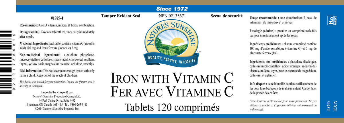 NSP | Iron, 5 mg with Vitamin C, 100 mg (120 Tablets) – Garden Valley ...